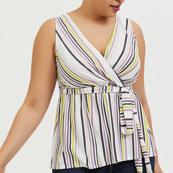 torrid | Tops | 5x Plus Size New Torrid Crepe Tank Tied Wbelt Top ...